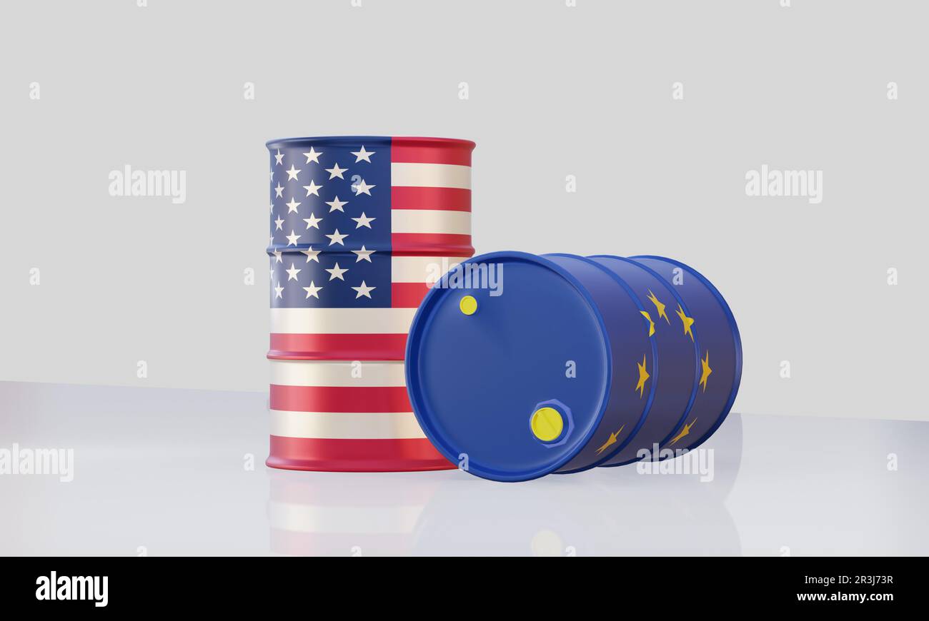 Oil barrel in flag Stock Photo - Alamy