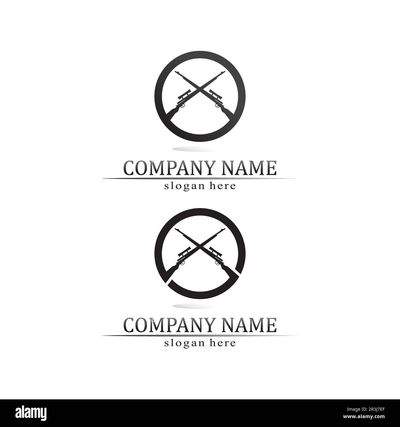 Gun logo and Army soldier sniper shot vector Design Illustration ...