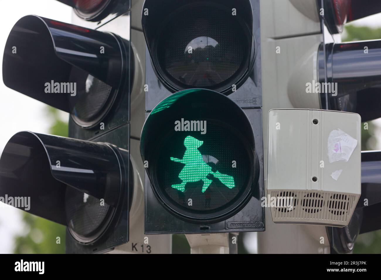 Wernigerode, Germany. 24th May, 2023. View of a traffic light with a ...