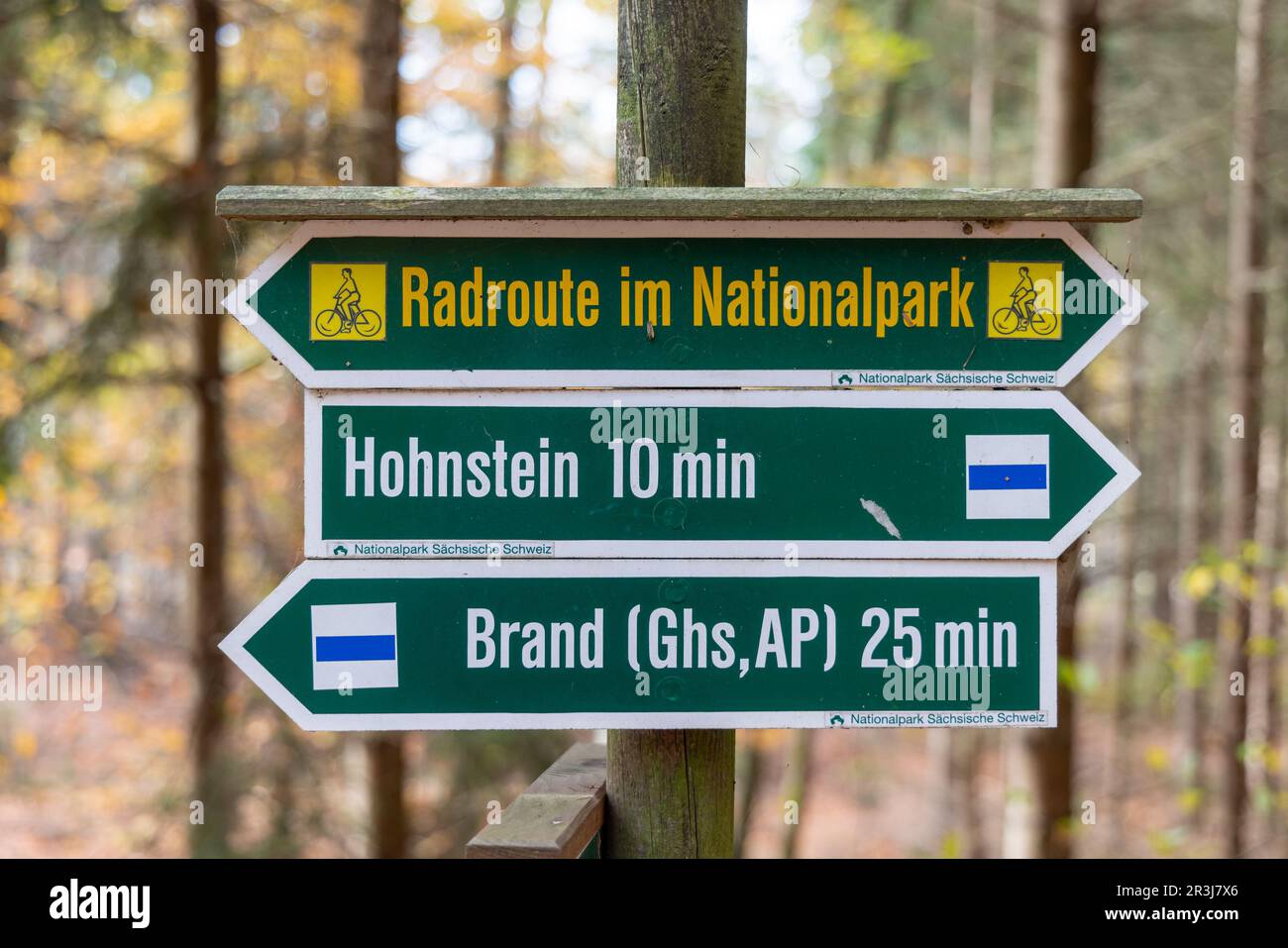 Signposting of hiking trails in the Saxon Switzerland Elbe Sandstone ...