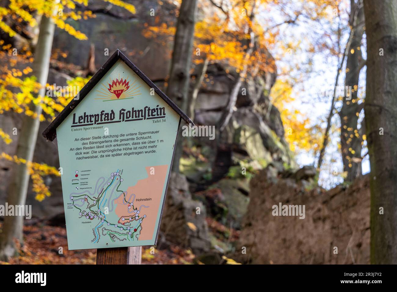 Circular hiking trail around Hohnstein Stock Photo - Alamy