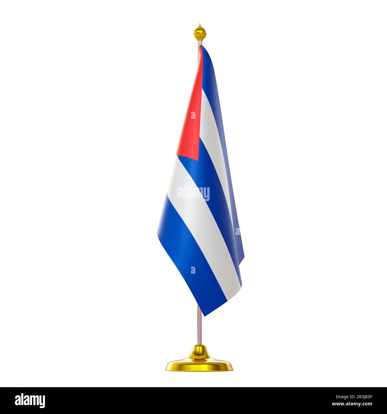 3d render of flag on pole for Cuba countries summit and political ...