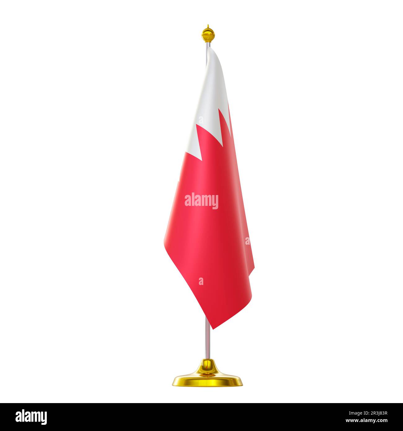 3d render of flag on pole for Bahrain countries summit and political ...