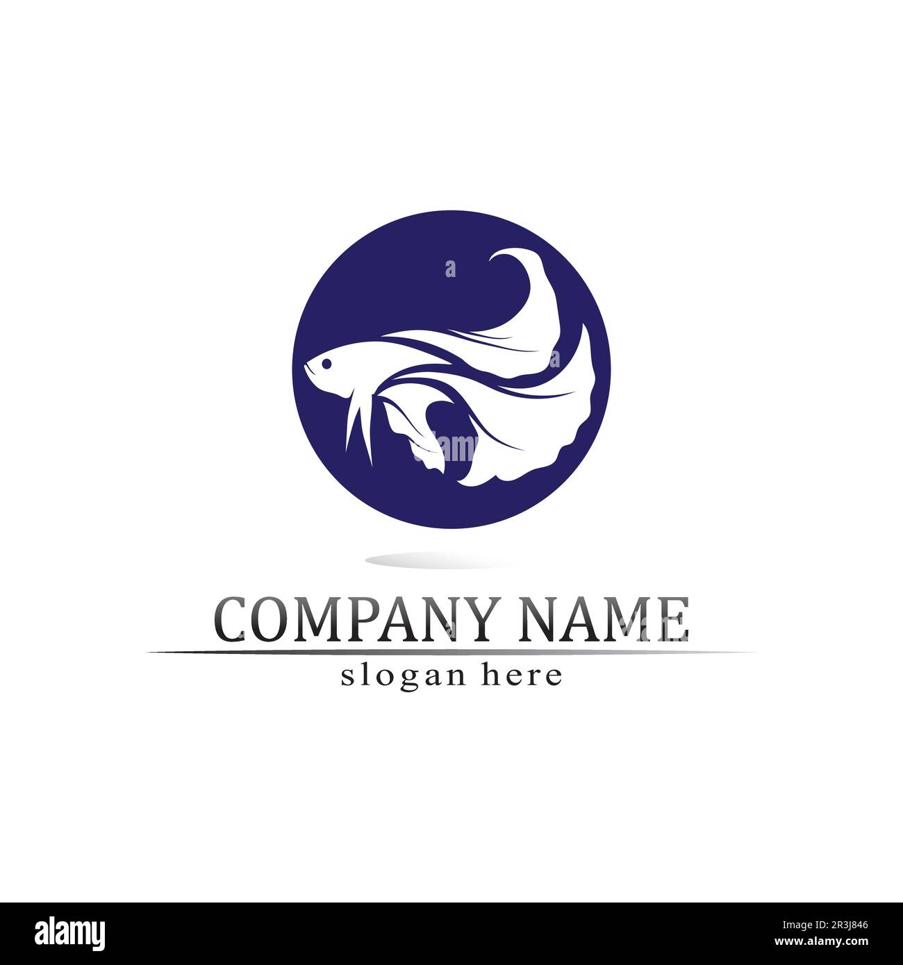 Fish animal aquatic logo beta fish design vector and illustration Stock ...
