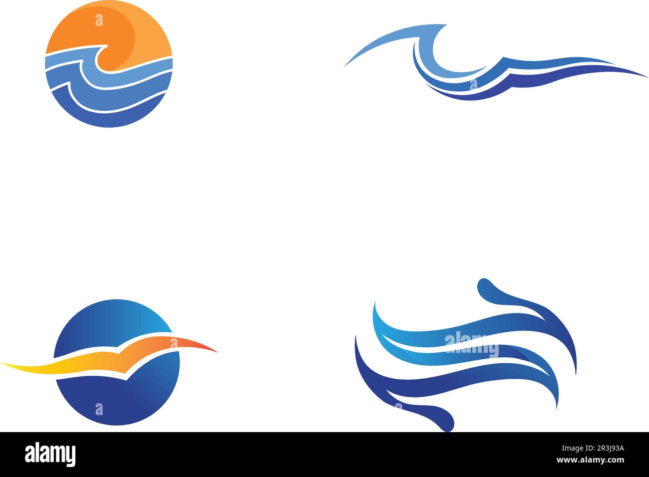 Waves beach logo and symbols template icons app Stock Vector Image ...