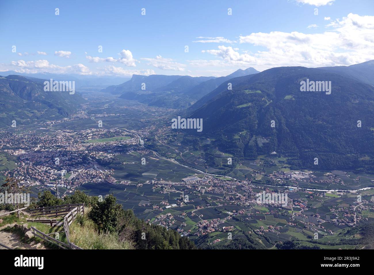 View from the Mutkopf into the Etsch valley Stock Photo - Alamy