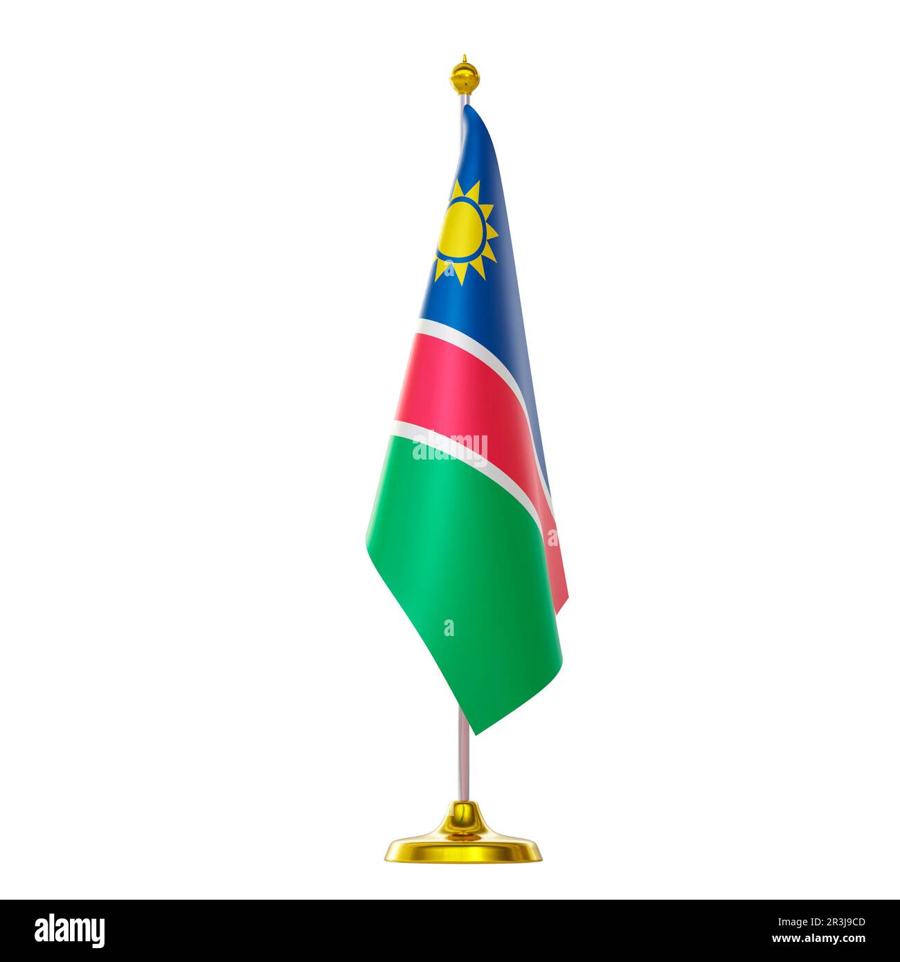 3d render of flag on pole for Namibia countries summit and political ...