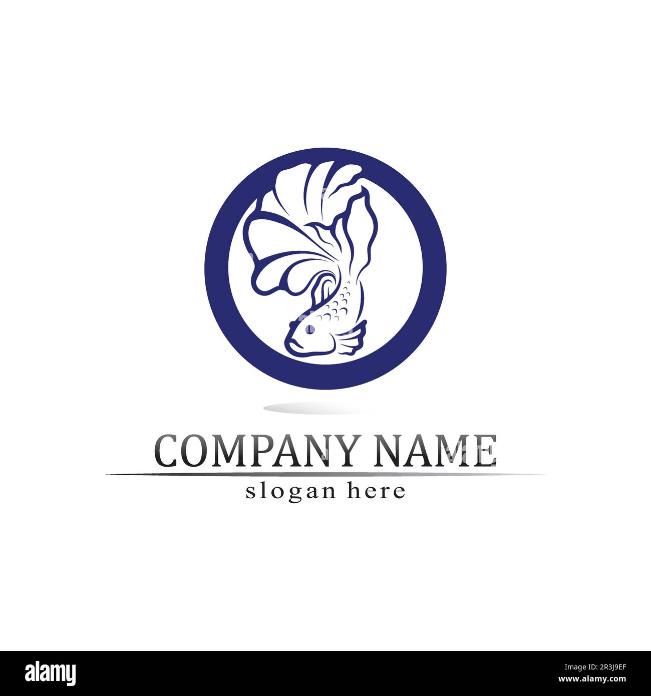 Fish animal aquatic logo beta fish design vector and illustration Stock ...