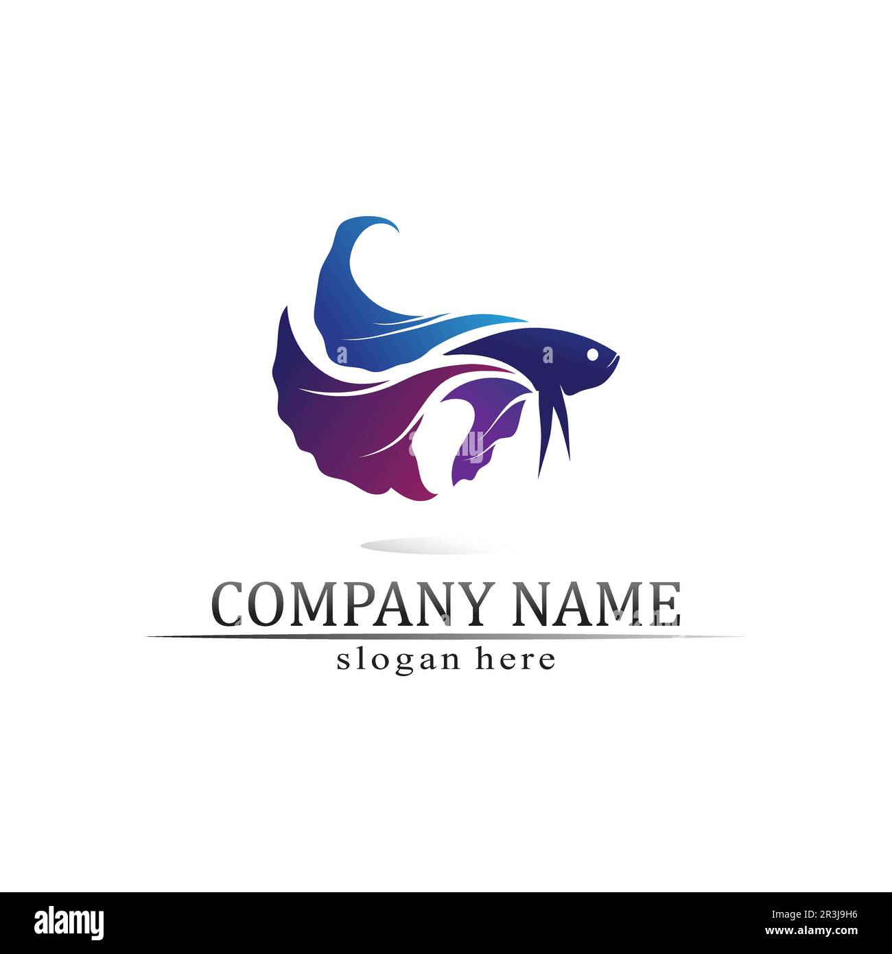 Fish animal aquatic logo beta fish design vector and illustration Stock ...