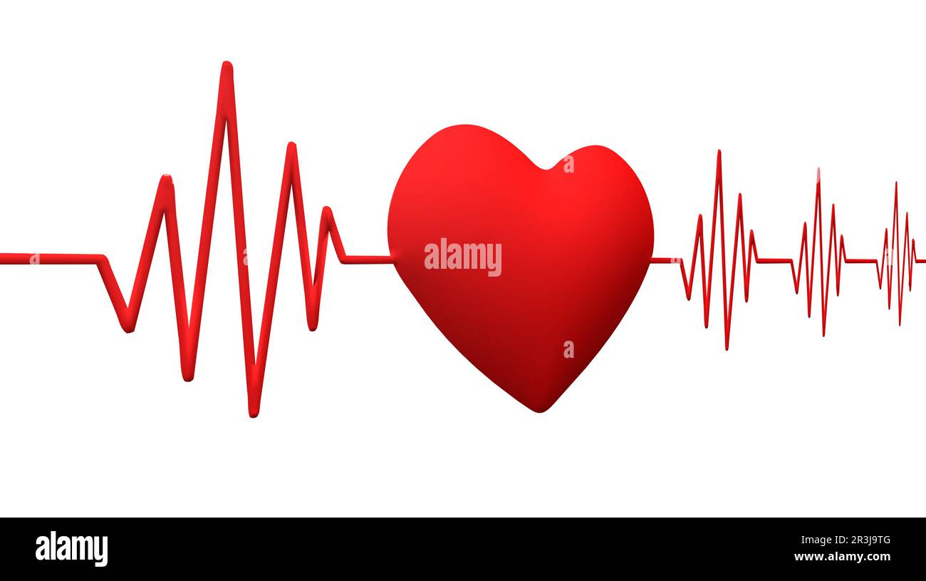 Cardiogram pulse trace and heart Stock Photo - Alamy