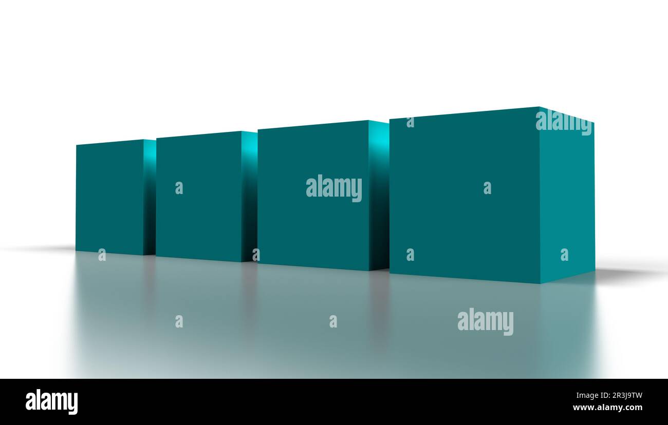 four big 3D cubes isolated on white Stock Photo - Alamy