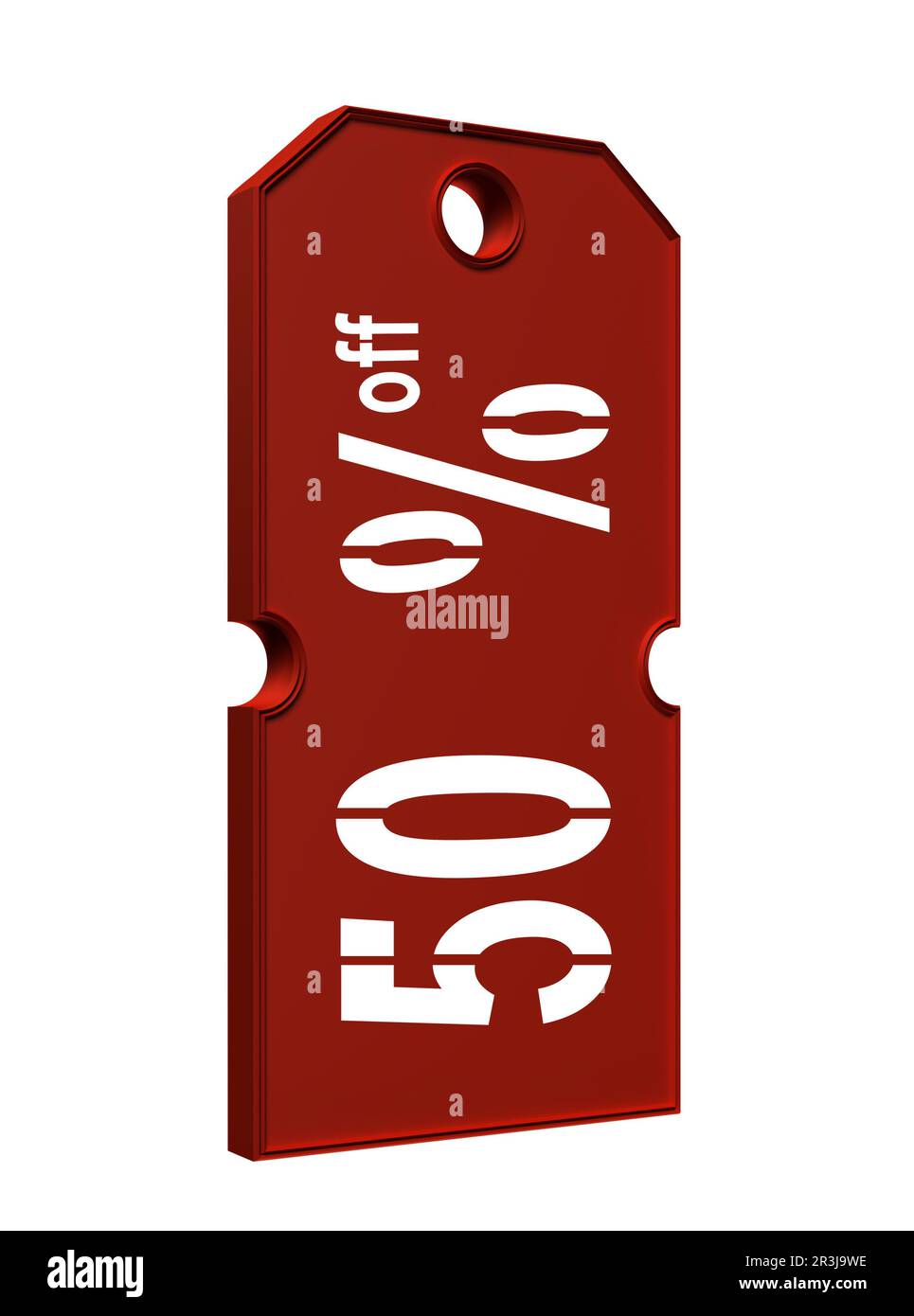 red price tag with discount on white background Stock Photo - Alamy
