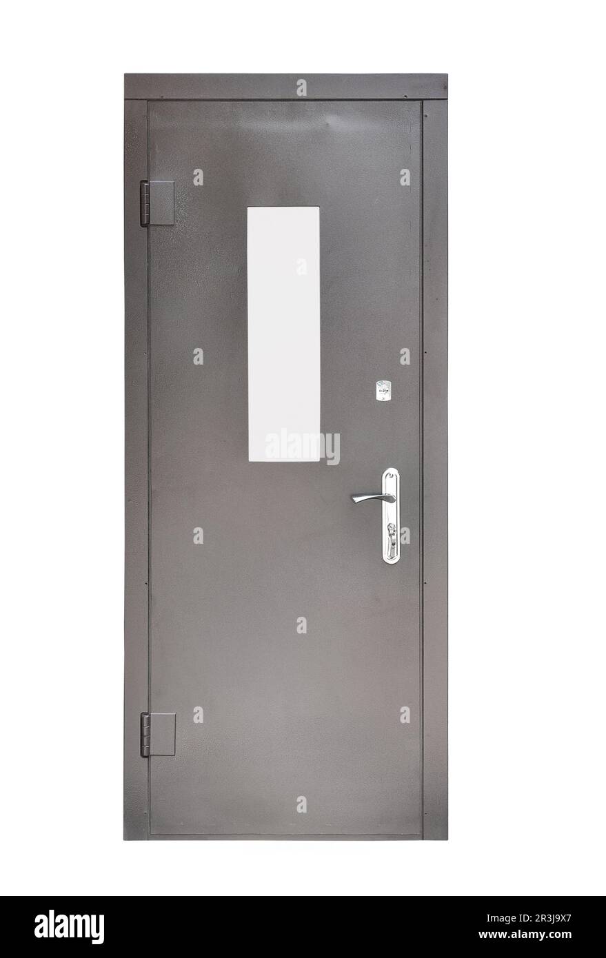 Old gray metal door Cut Out Stock Images & Pictures - Alamy