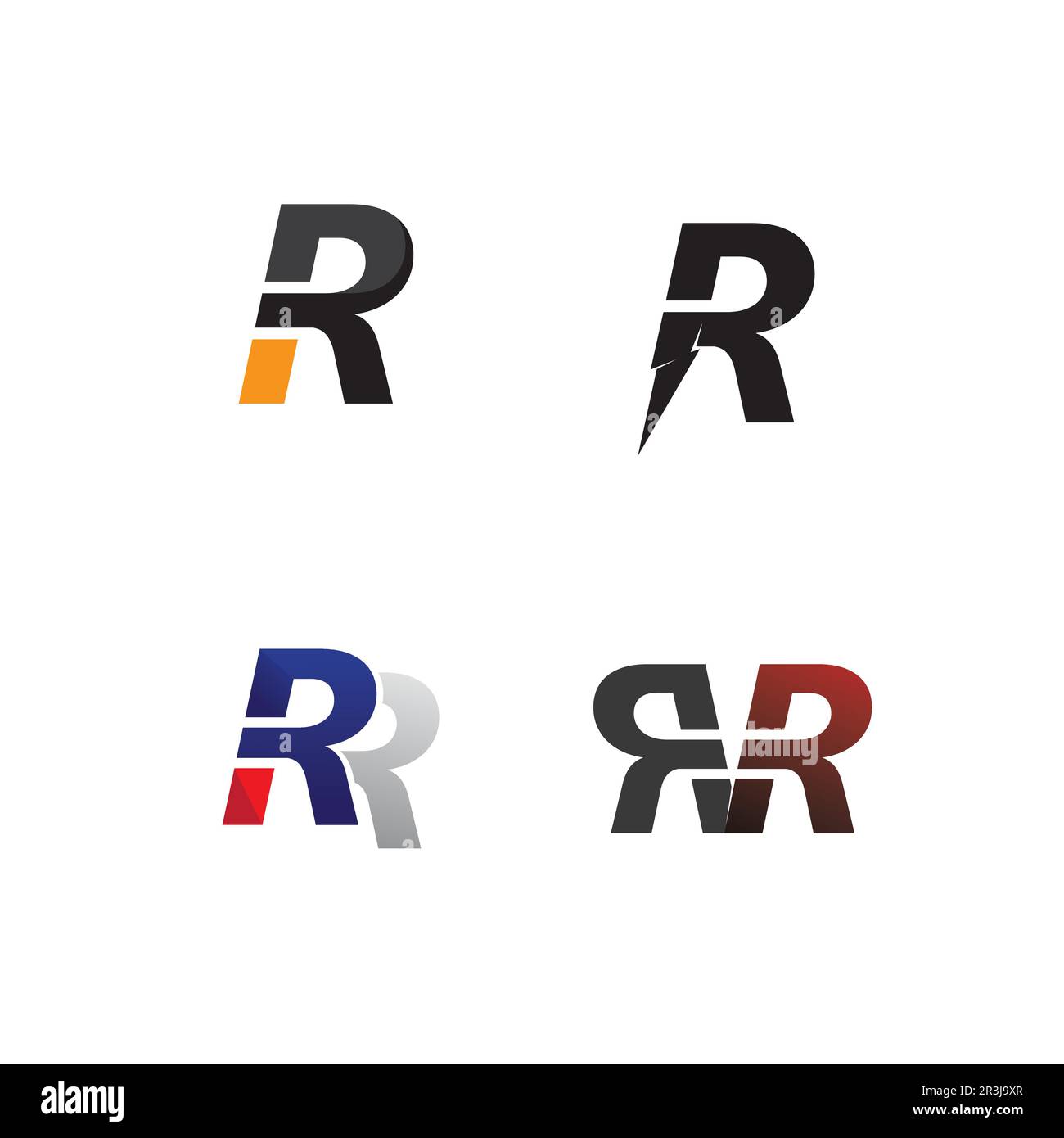 R Letter Arrow vector illustration icon Logo Template design Stock ...