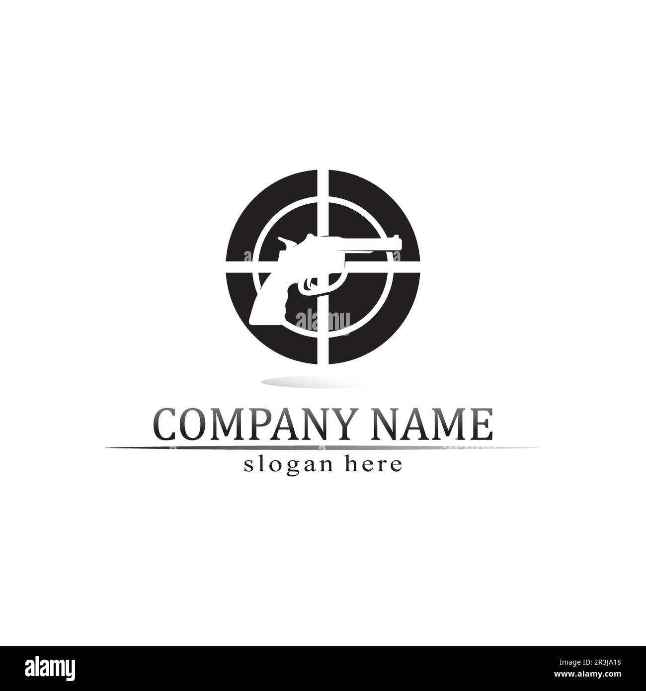Gun logo and Army soldier sniper shot vector Design Illustration ...