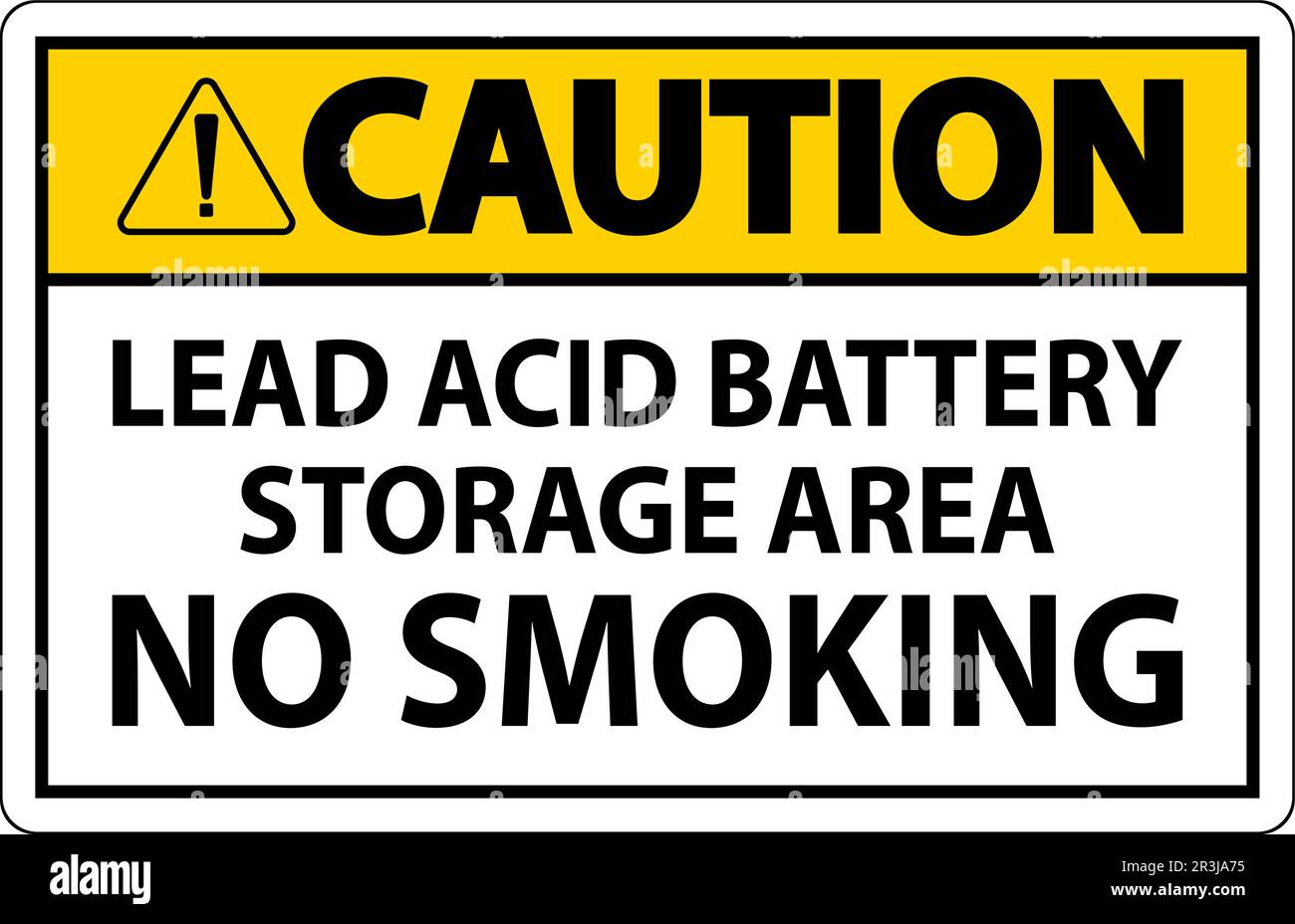 Caution Sign Lead Acid Battery Storage Area, No Smoking Stock Vector ...