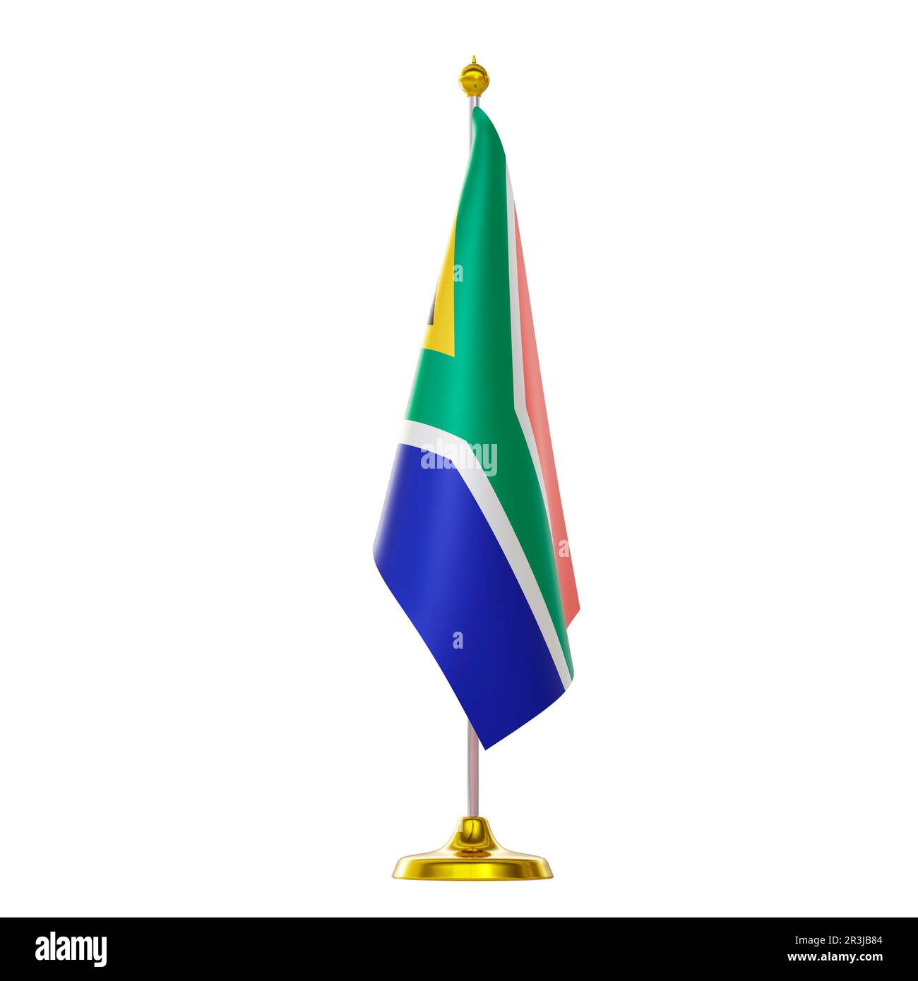 3d render of flag on pole for South Africa countries summit and ...