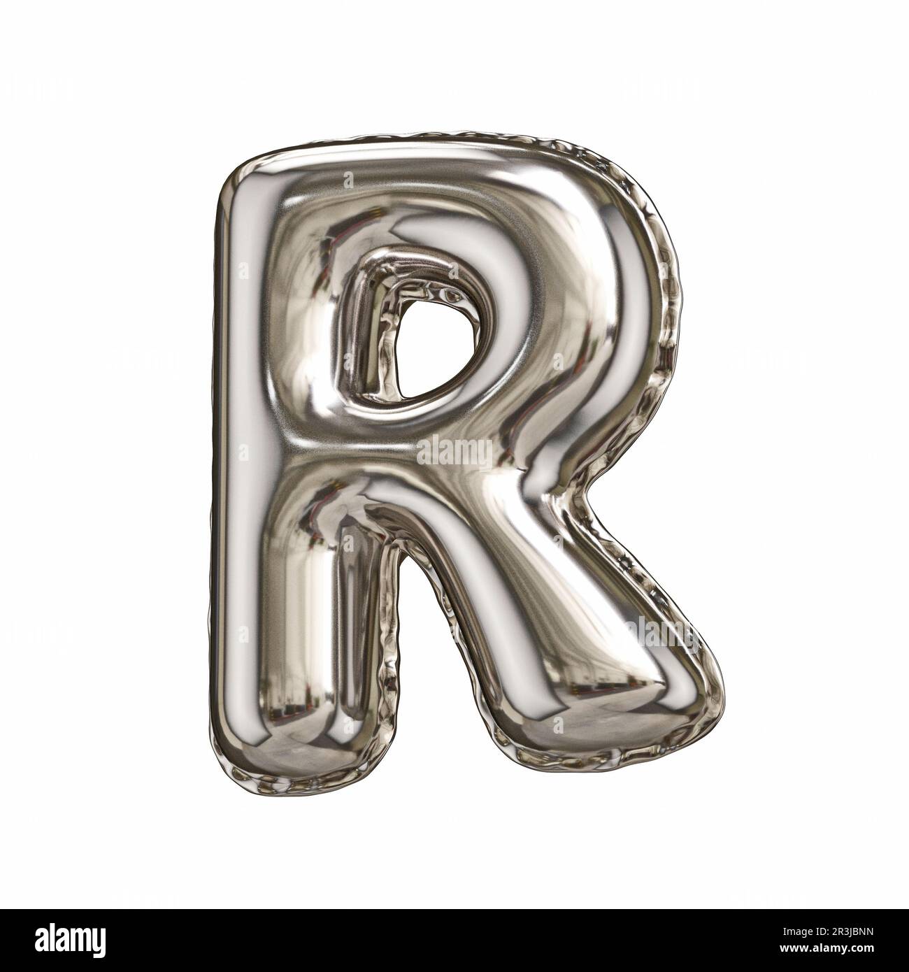 Silver foil balloon font letter R 3D Stock Photo - Alamy