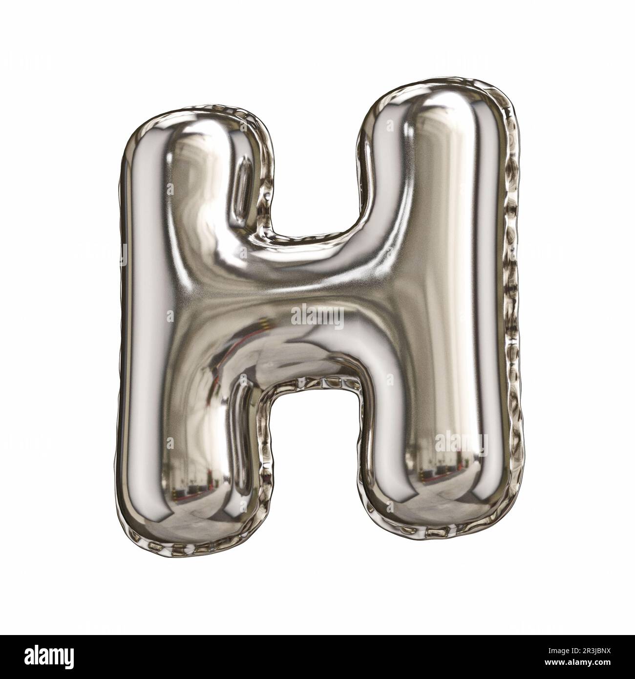 Silver foil balloon font letter H 3D Stock Photo - Alamy