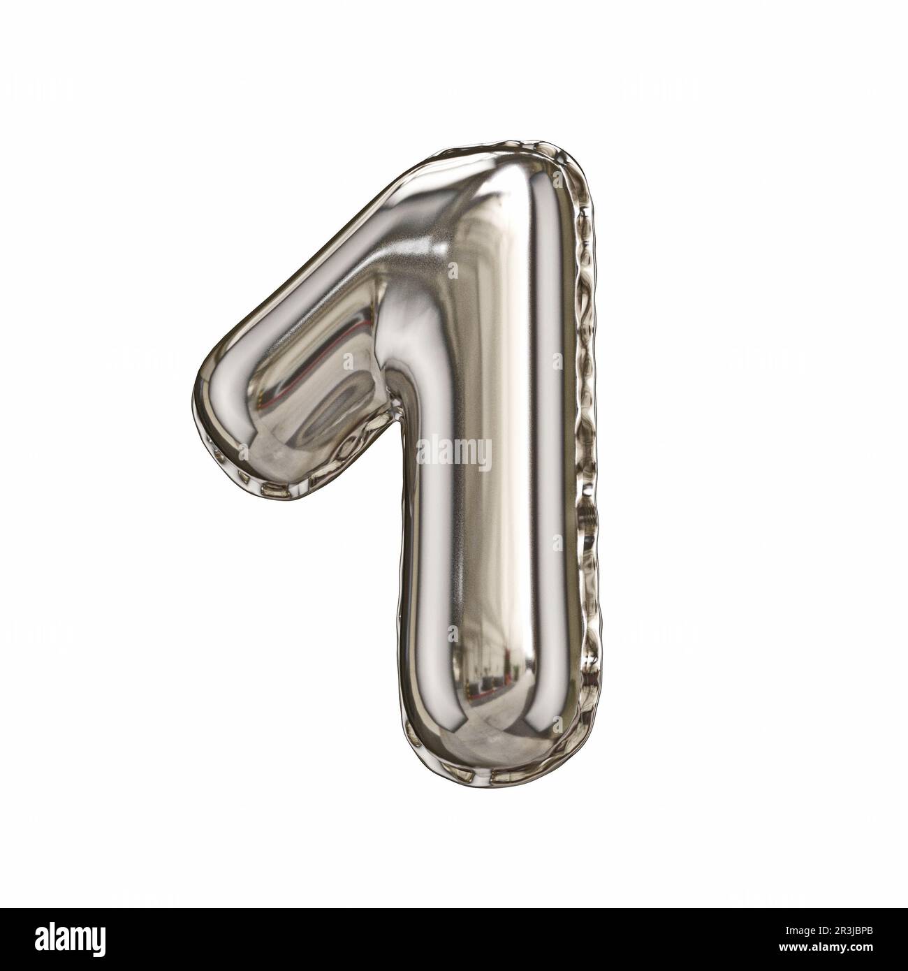 Silver foil balloon font number 1 ONE 3D Stock Photo - Alamy