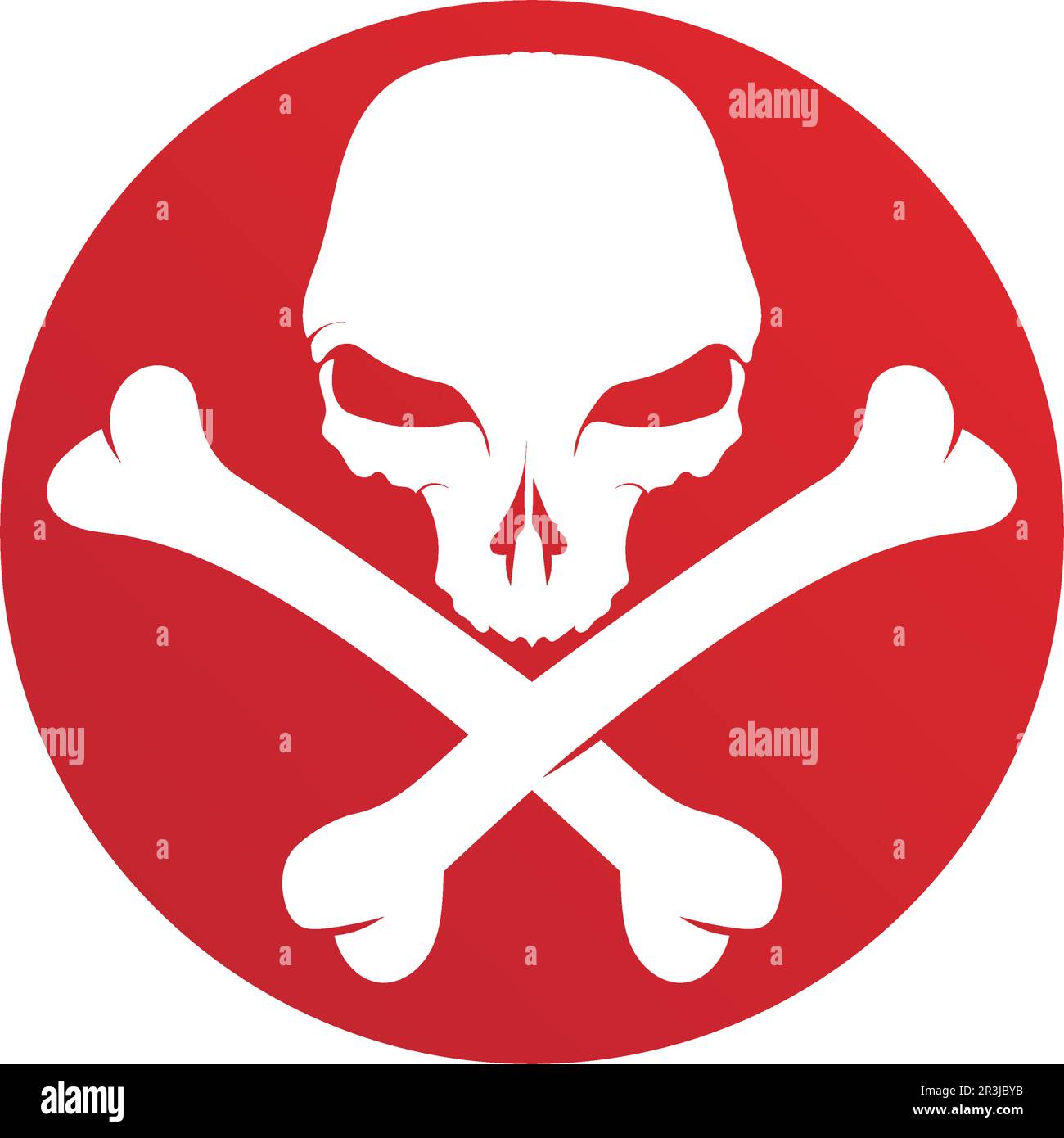Crossbones death skull, danger or poison flat icon for apps and ...
