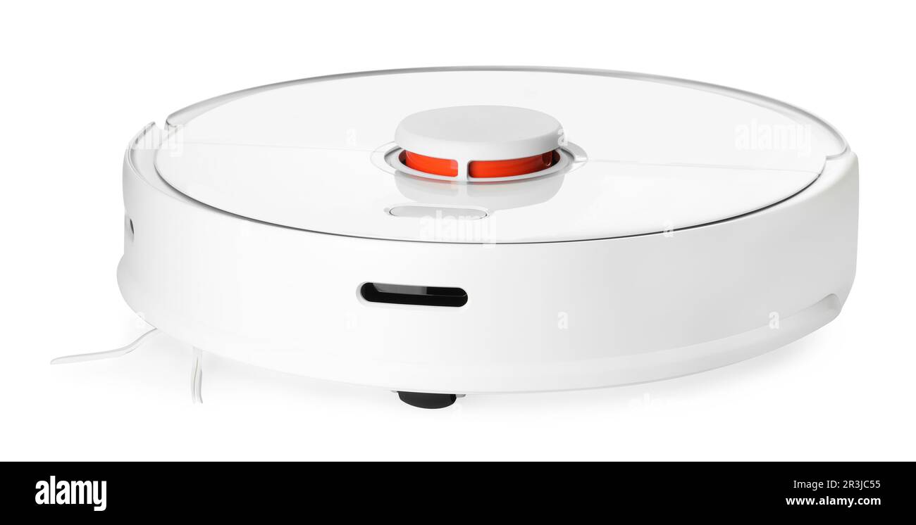 Modern robotic vacuum cleaner isolated on white Stock Photo - Alamy