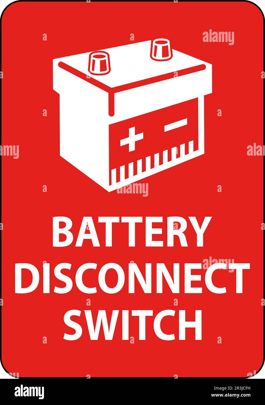 Battery Disconnect Switch Sign On White Background Stock Vector Image ...