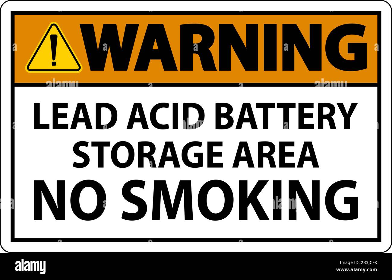 Warning Sign Lead Acid Battery Storage Area, No Smoking Stock Vector ...