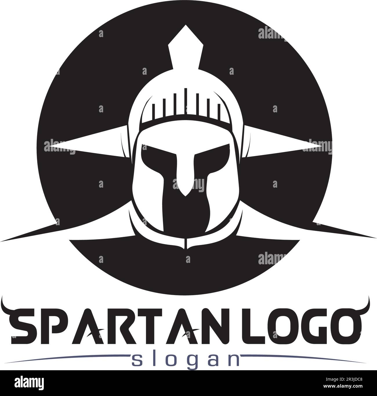 spartan logo black Glaiator and vector design helmet and head Stock ...