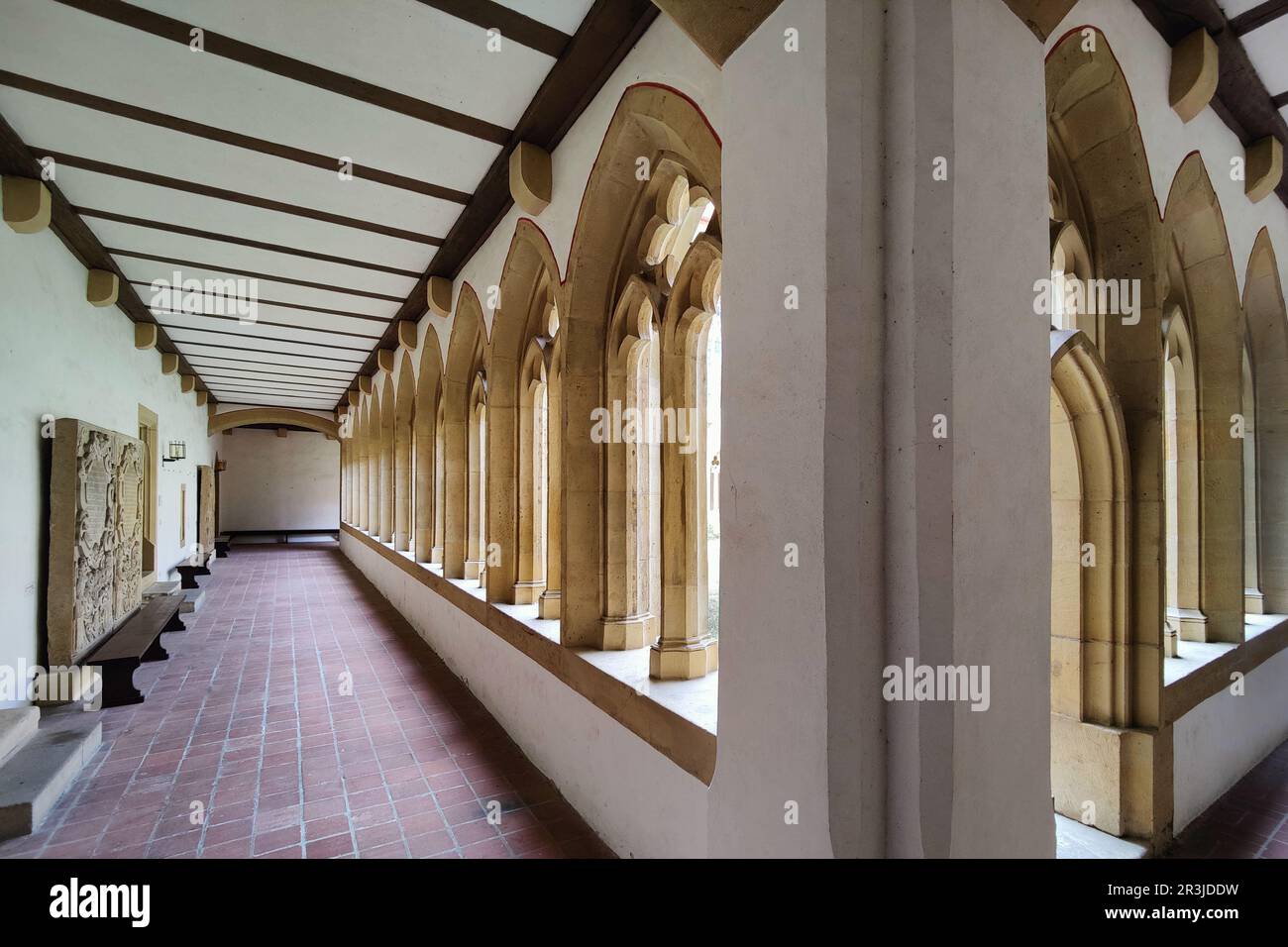 Cloister in the Augustinian monastery where Martin Luther lived, Erfurt ...