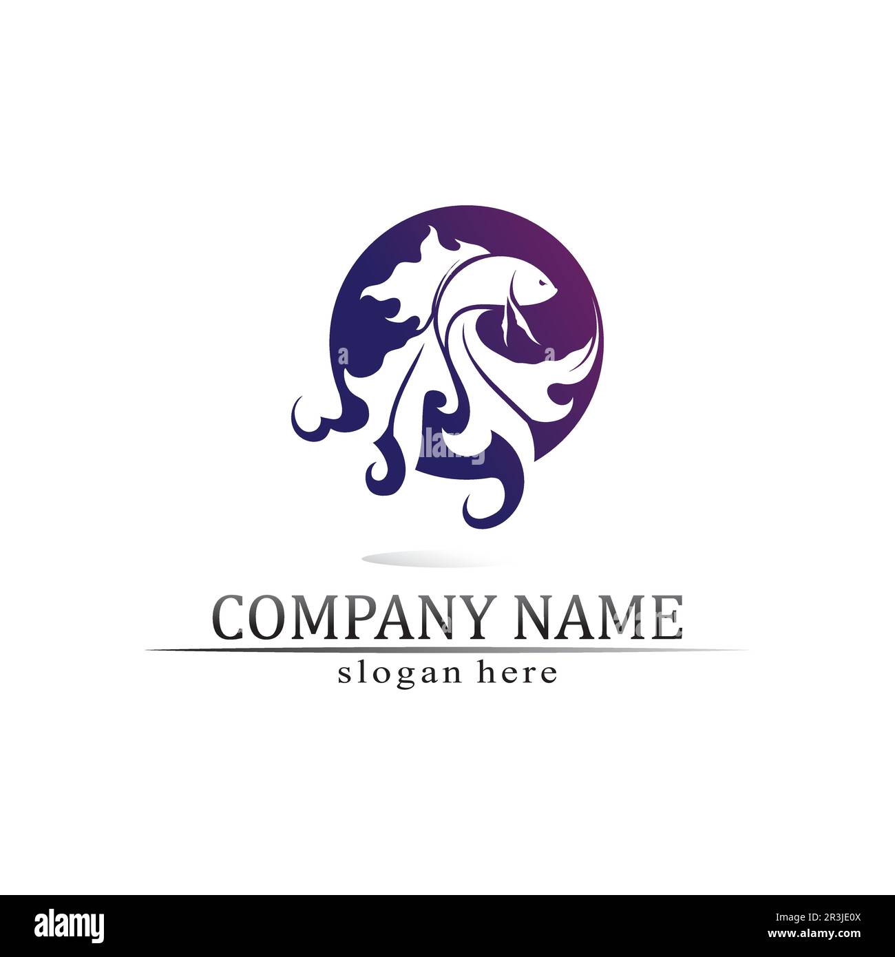 Fish animal aquatic logo beta fish design vector and illustration Stock ...