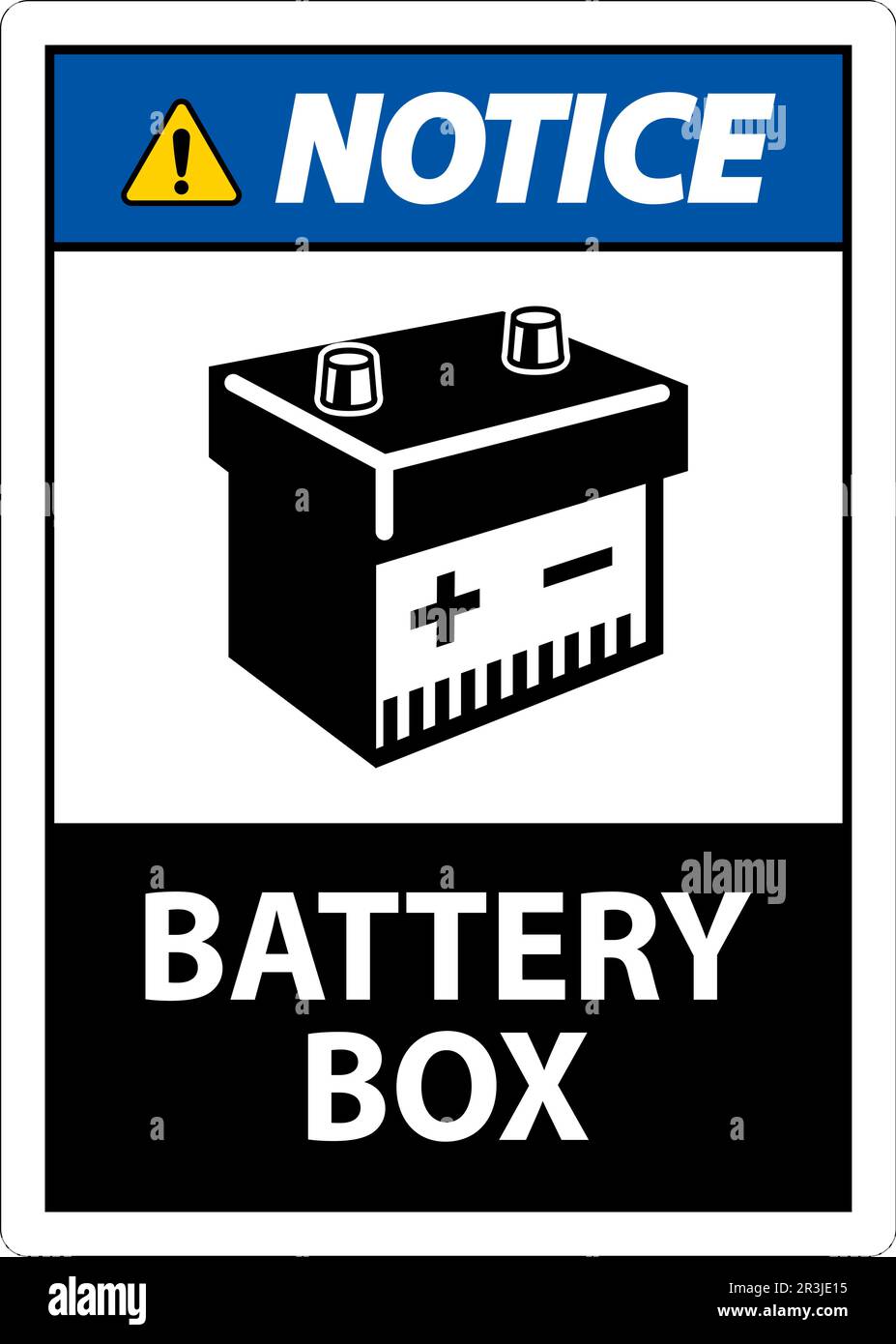 Notice Battery Box with Icon Sign On White Background Stock Vector ...