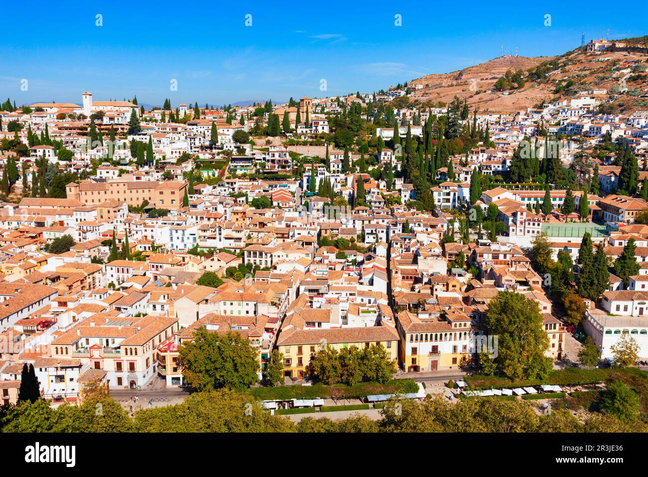 Granada aerial panoramic view. Granada is the capital city of the ...