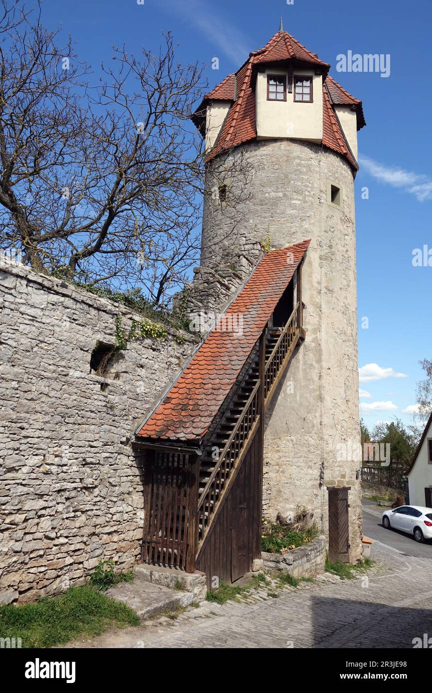 Hoehnlein tower in Sulzfeld am Main Stock Photo - Alamy