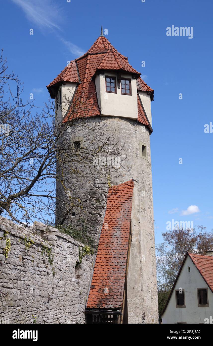 Hoehnlein tower in Sulzfeld am Main Stock Photo - Alamy