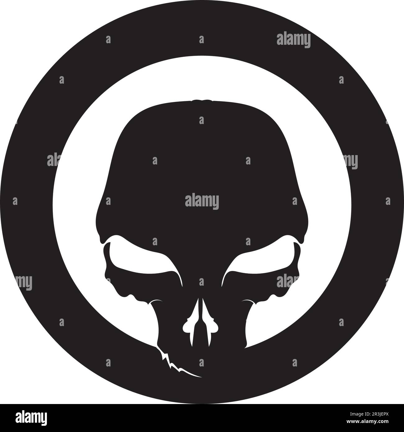 Crossbones death skull, danger or poison flat icon for apps and ...