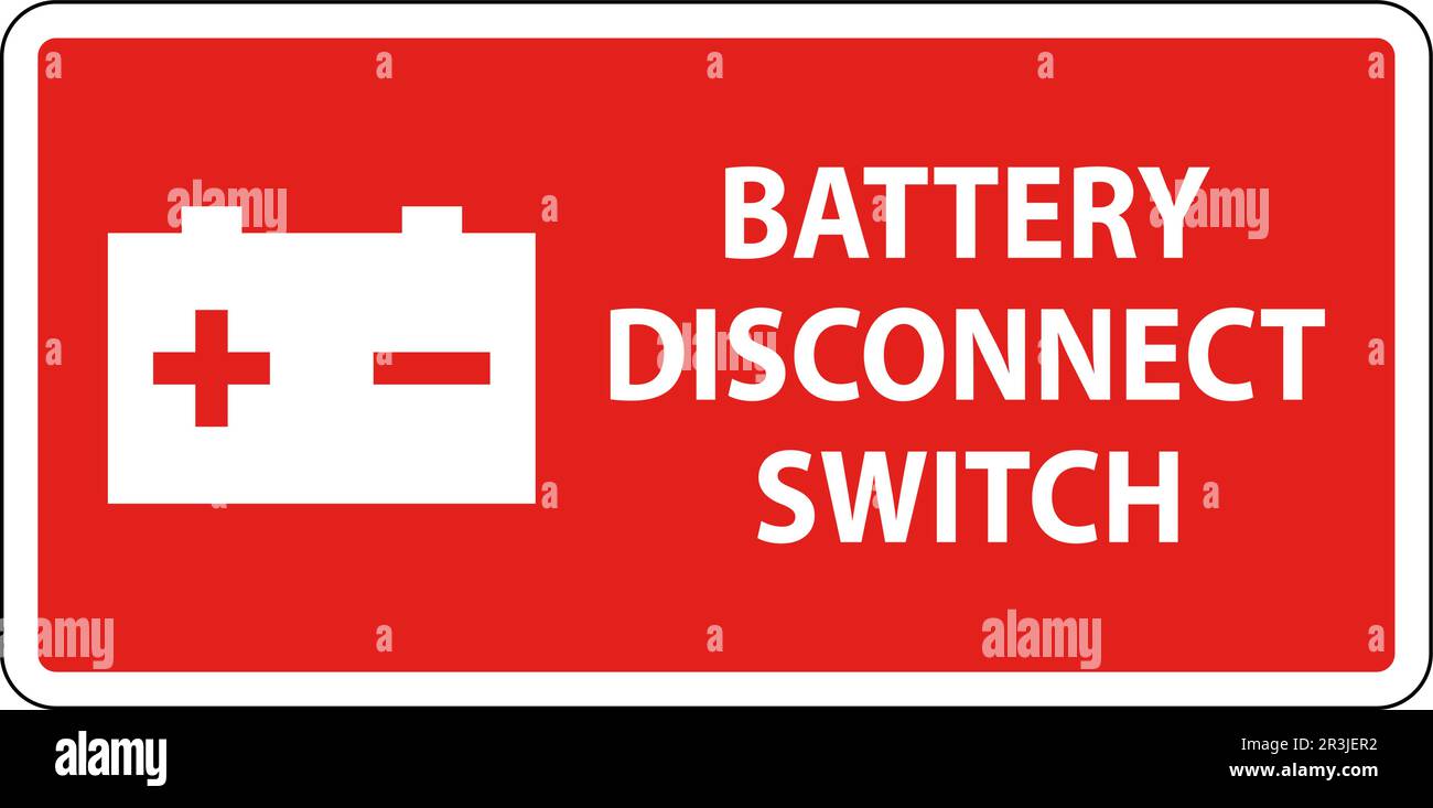 Battery Disconnect Switch Sign On White Background Stock Vector Image ...