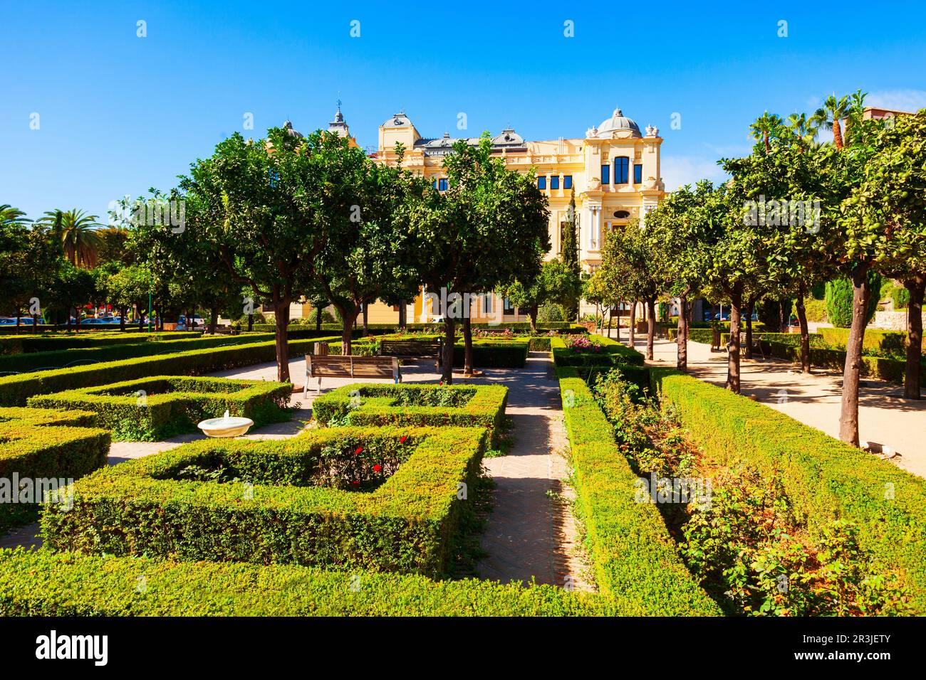 Jardines de Pedro Luis Alonso public garden and Town Hall in Malaga ...