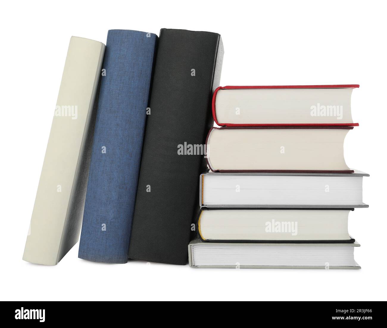 Many different books stacked on white background Stock Photo - Alamy Many different books stacked on white background Stock Photo - Alamy