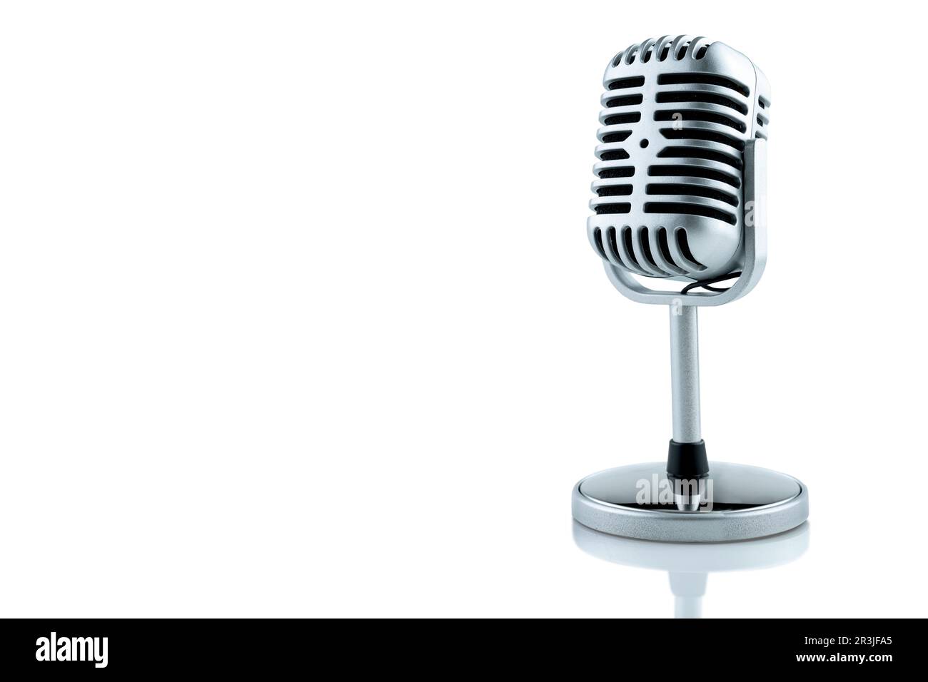 The microphone is isolated on white background. World music day concept ...