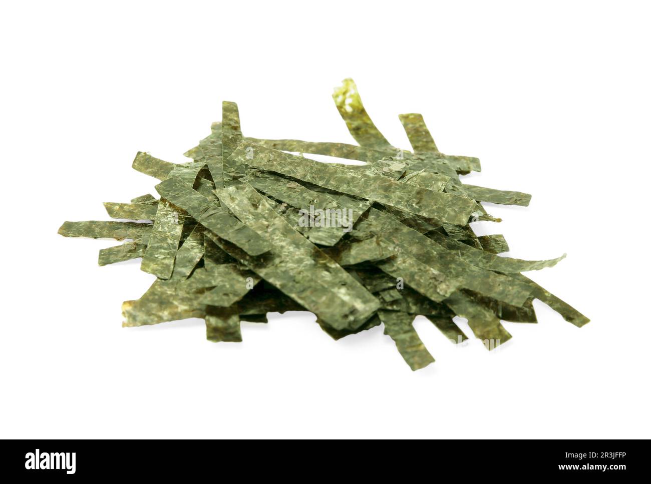 Pile of chopped crispy nori sheets on white background Stock Photo - Alamy