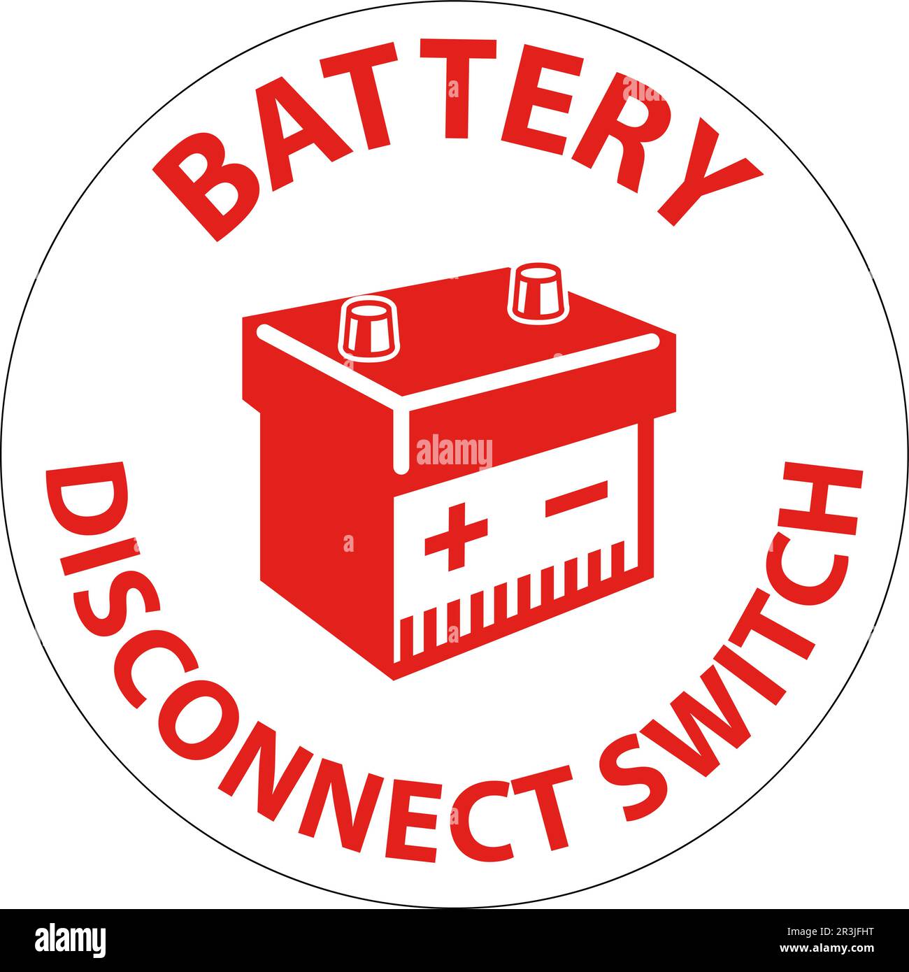 Battery Disconnect Switch Sign On White Background Stock Vector Image ...
