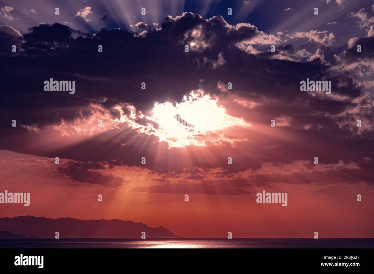 Sun Rays Through Clouds Sunset