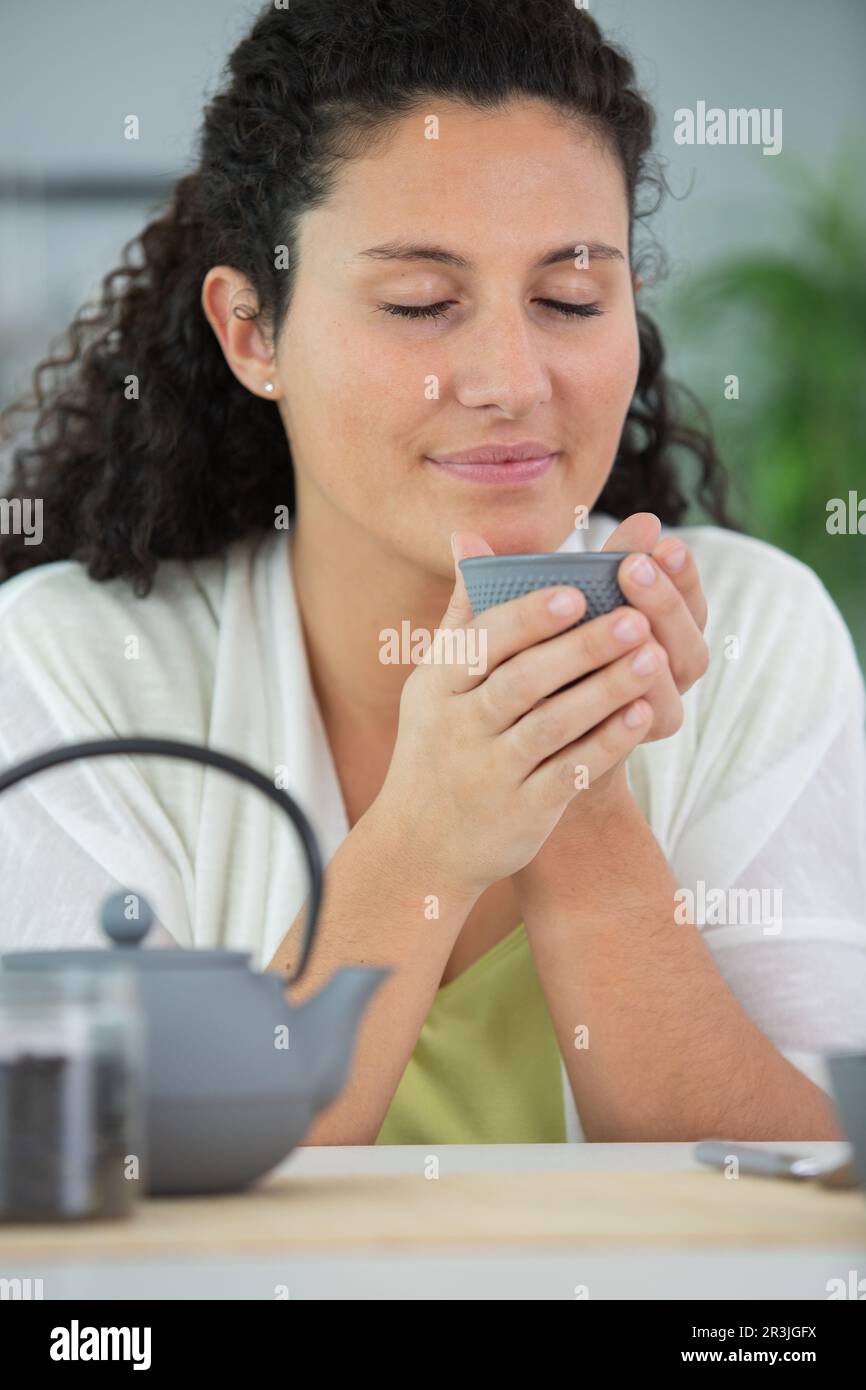 Pretty dreamy woman enjoying hi-res stock photography and images - Alamy