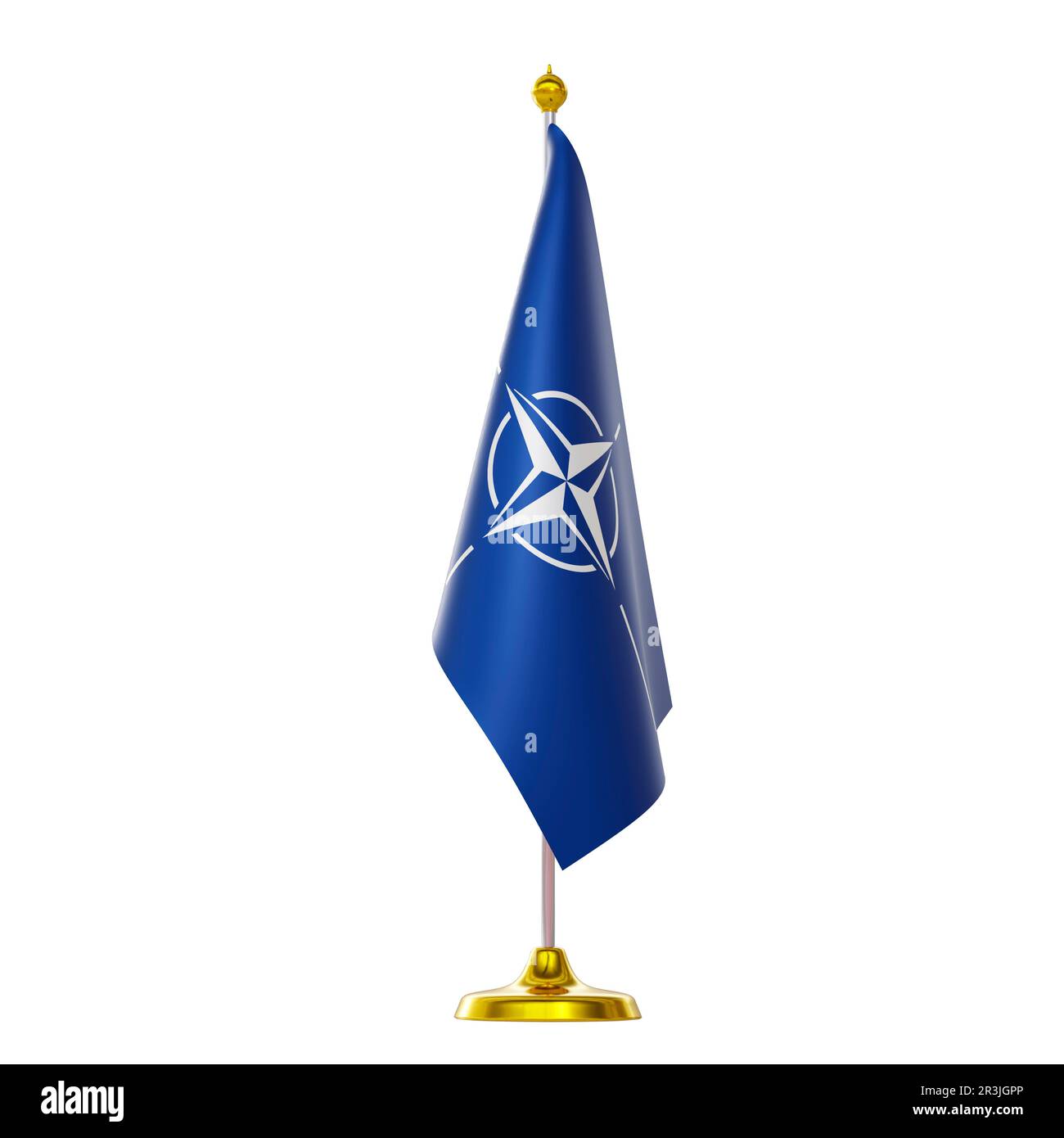 3d render of flag of the Nato on flag pole for political concepts Stock ...