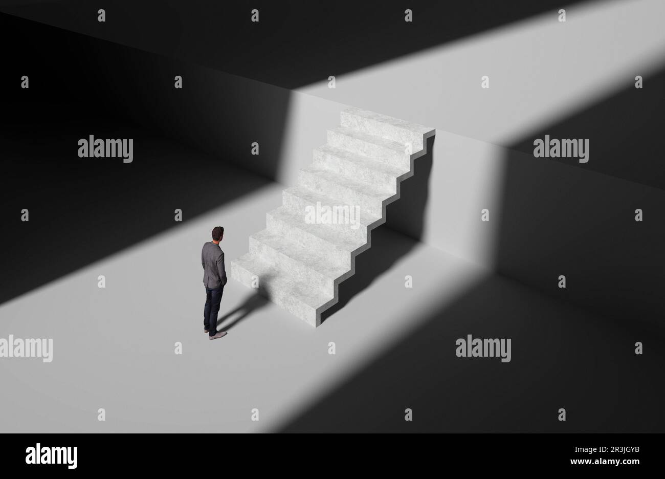 Abstract businessman in front of background - 3D Illustration Stock ...