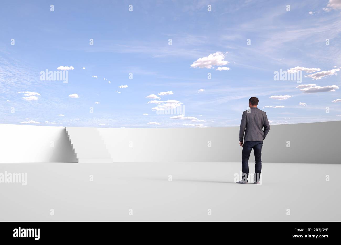Abstract businessman in front of background - 3D Illustration Stock ...