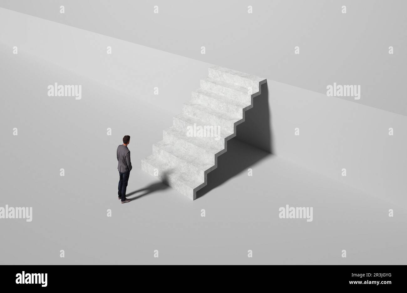 Abstract businessman in front of background - 3D Illustration Stock ...