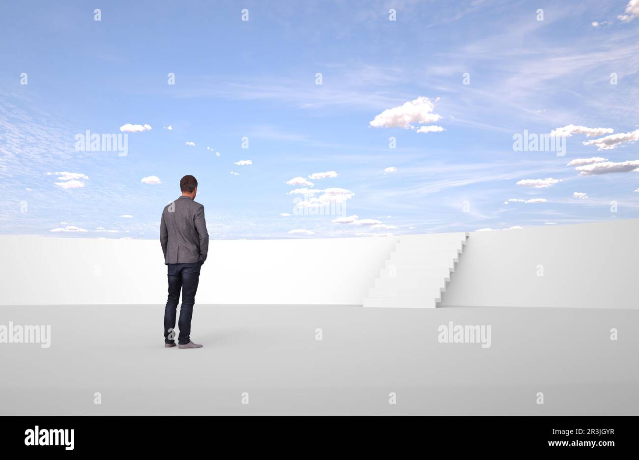 Abstract businessman in front of background - 3D Illustration Stock ...
