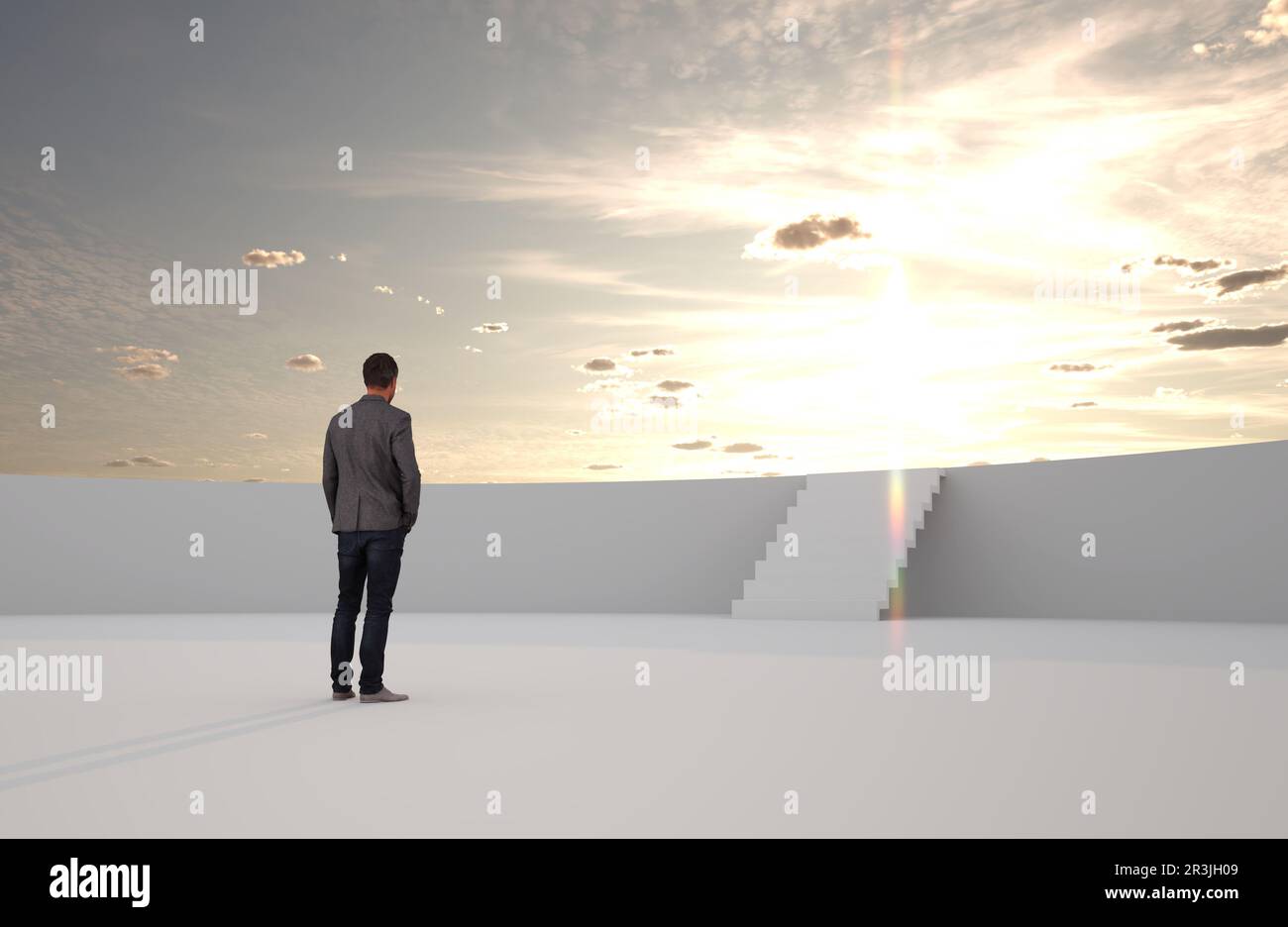 Abstract businessman in front of background - 3D Illustration Stock ...